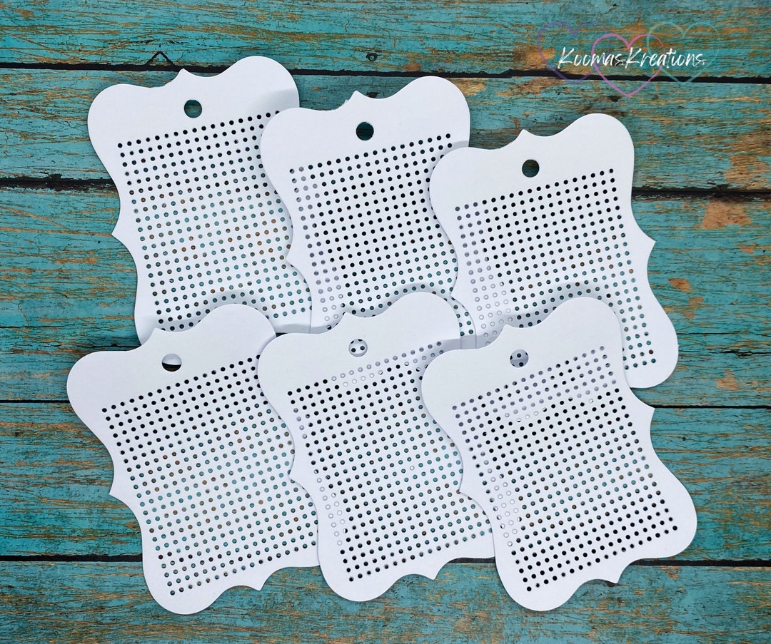 WHITE 6 Pack Cross Stitch Tags, DIY Cross Stitch Tags, Cardstock Tags ...