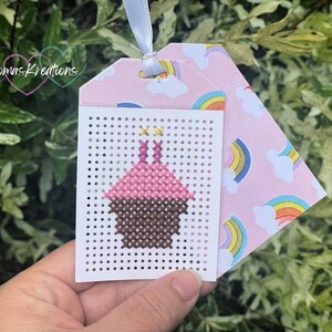 Colored 6 Pack Cross Stitch Tags, DIY Cross Stitch Tags, Cardstock Tags ...