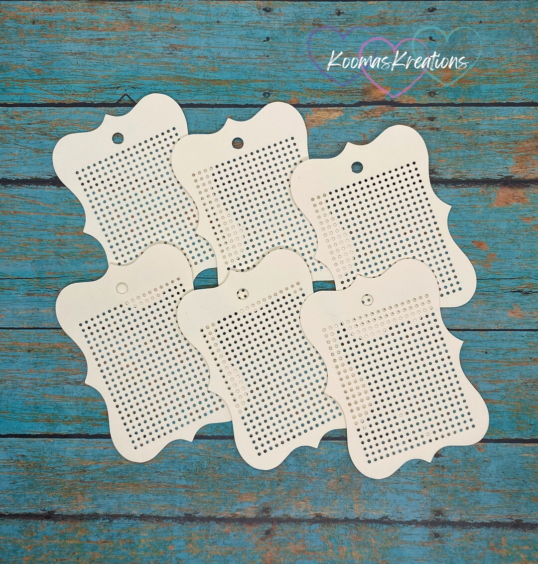 IVORY 6 Pack Cross Stitch Tags, DIY Cross Stitch Tags, Cardstock Tags ...