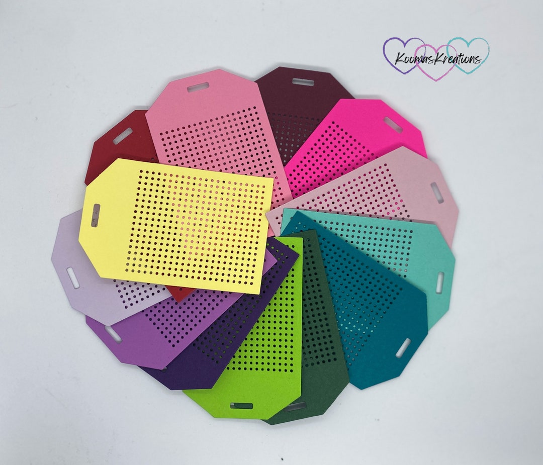 Colored 6 Pack Cross Stitch Tags, DIY Cross Stitch Tags, Cardstock Tags ...