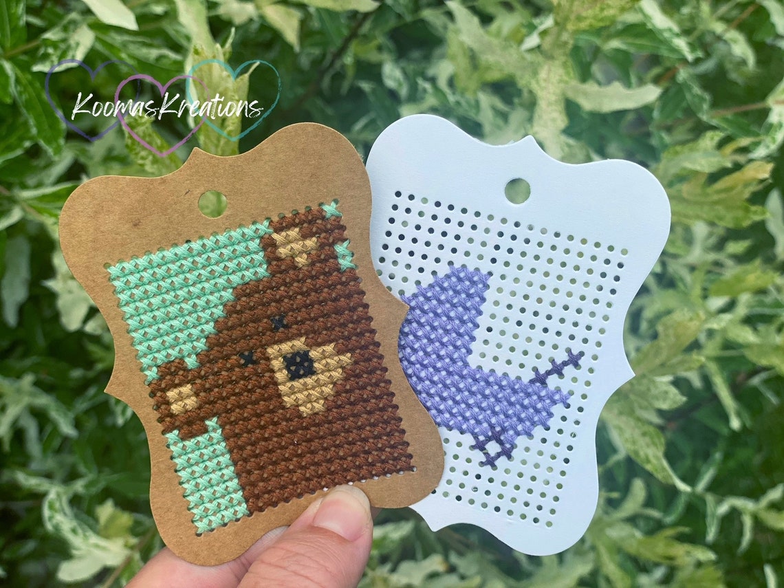 WHITE 6 Pack Cross Stitch Tags, DIY Cross Stitch Tags, Cardstock Tags ...