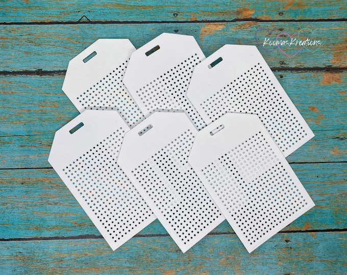 WHITE 6 Pack Cross Stitch Tags, DIY Cross Stitch Tags, Cardstock Tags ...