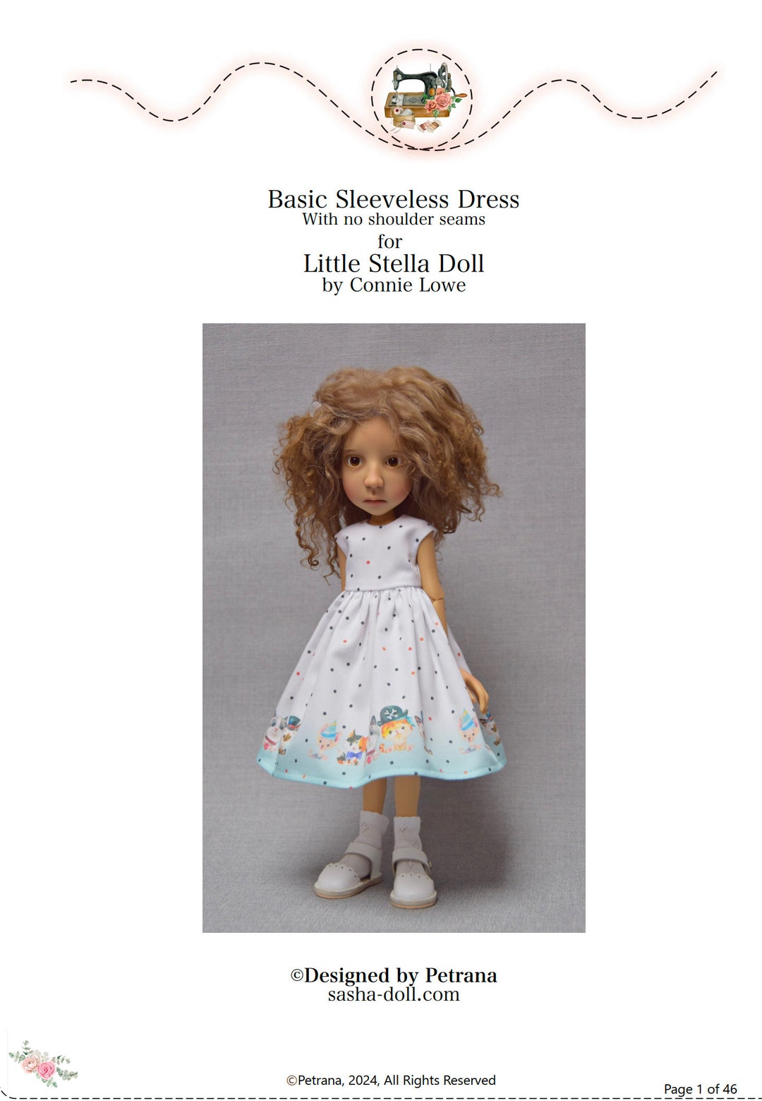 Cap Sleeve Dress Pattern for Little Stella Doll by Connie Lowe – PDF ...