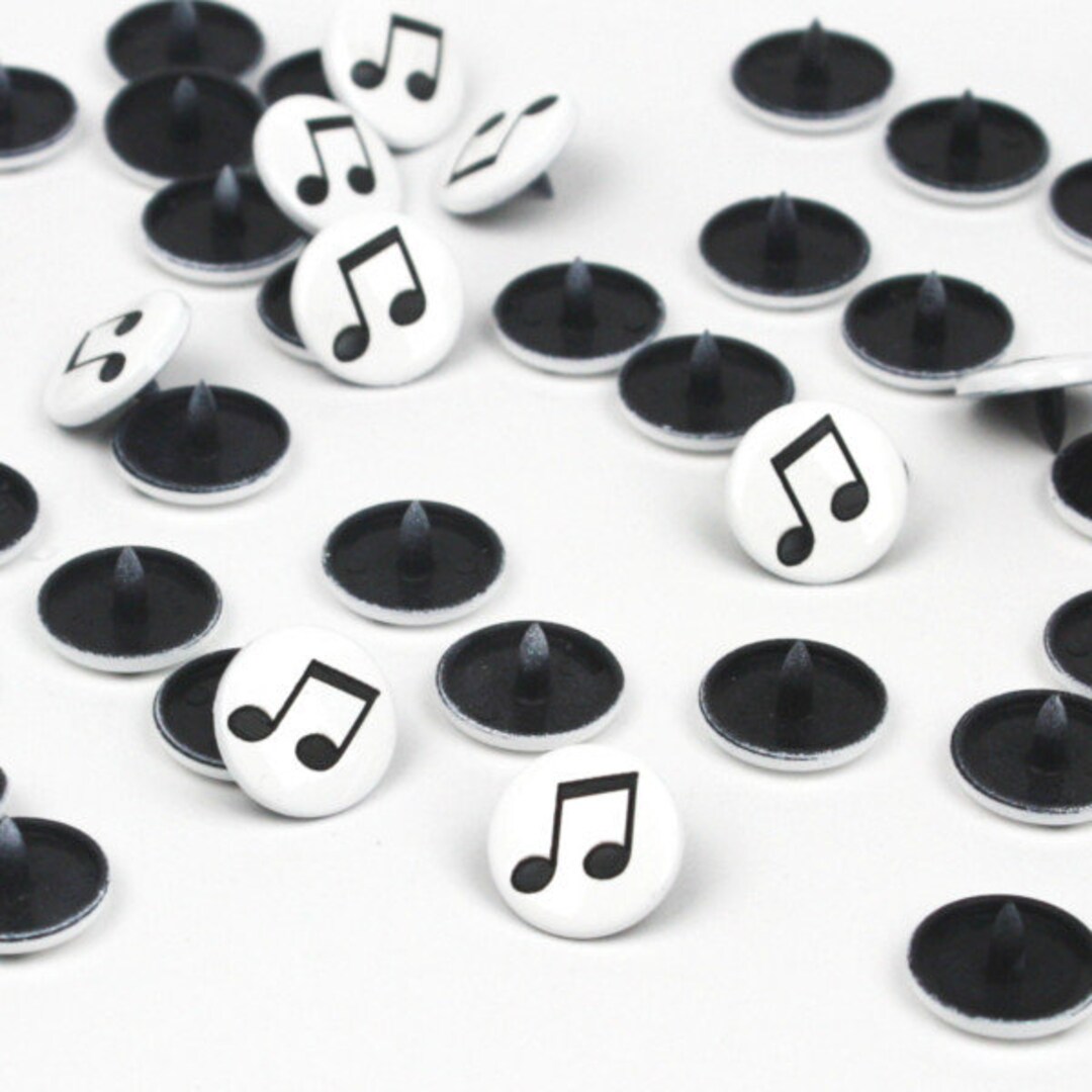 Beamed Note Two-toned Engraved Gloss KAM Snaps Size 20 Musical Note ...