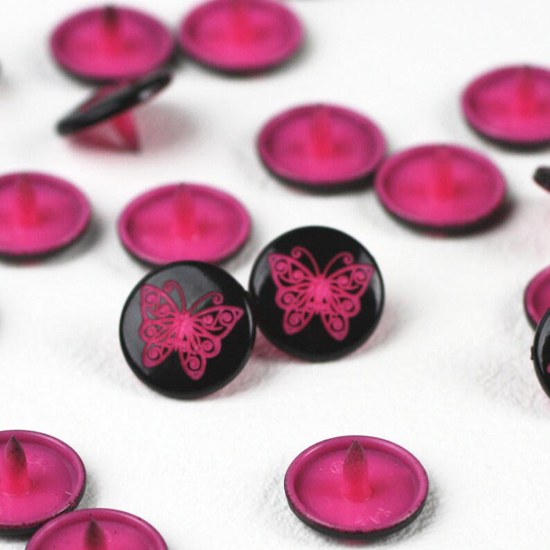 Butterfly Scroll Two-toned Engraved Gloss KAM Snaps Size 20 - Etsy