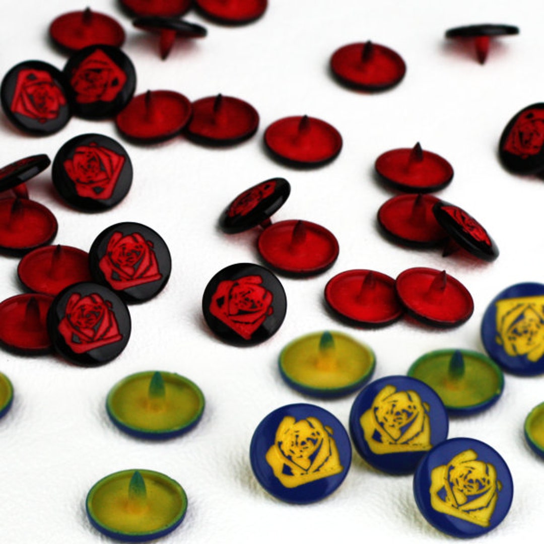 Rose Two-toned Engraved Gloss KAM Snaps Size 20 Plastic Snaps, KAM Snap ...