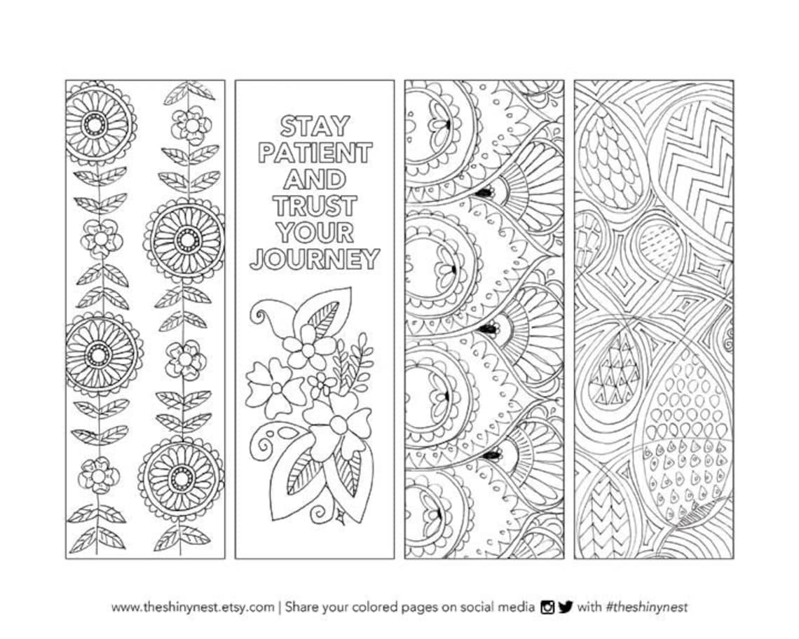 Coloring Bookmarks, Printable Coloring Page, Printable Bookmark ...