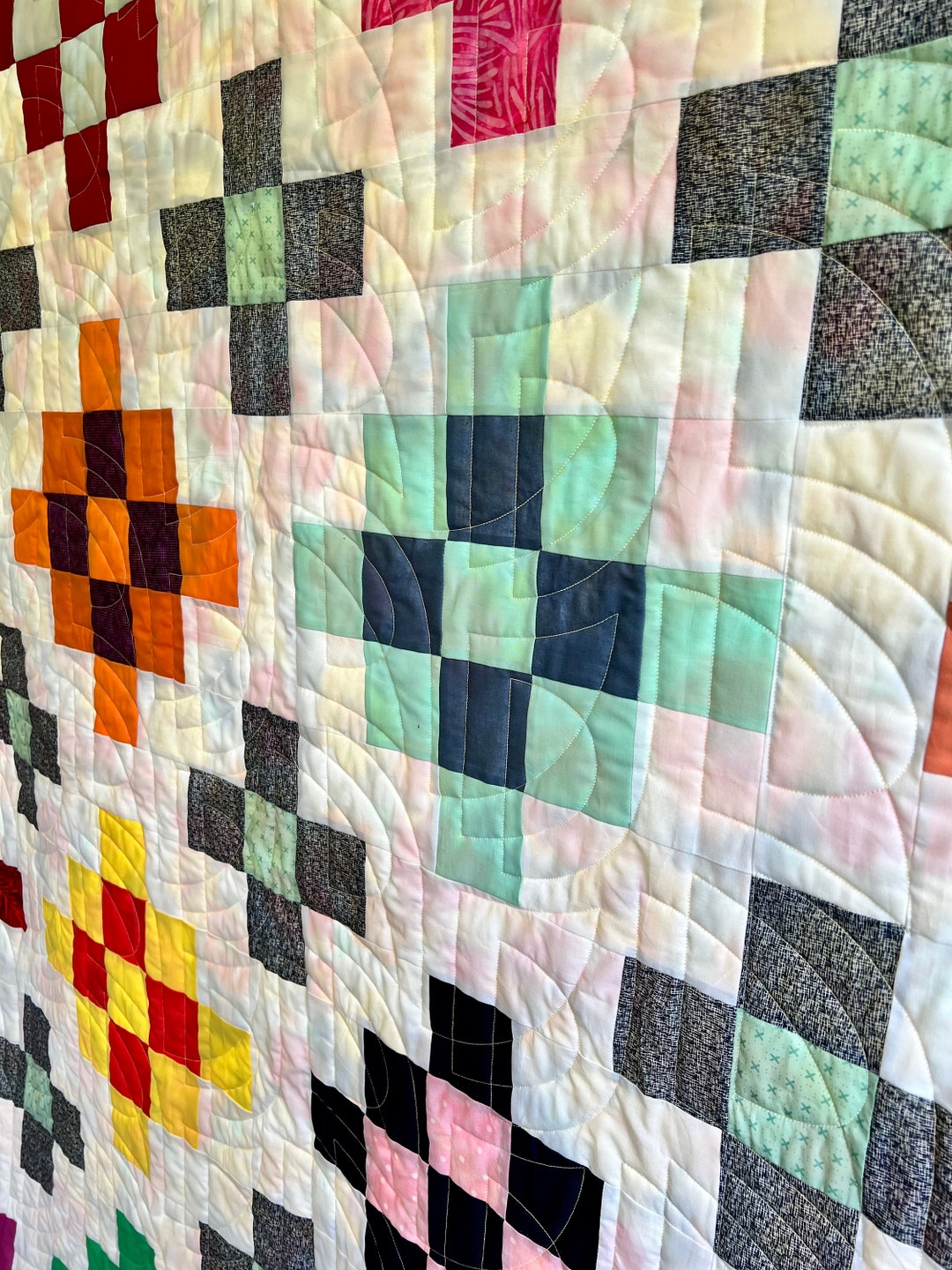 Scrappy Granny Square Quilt - Etsy