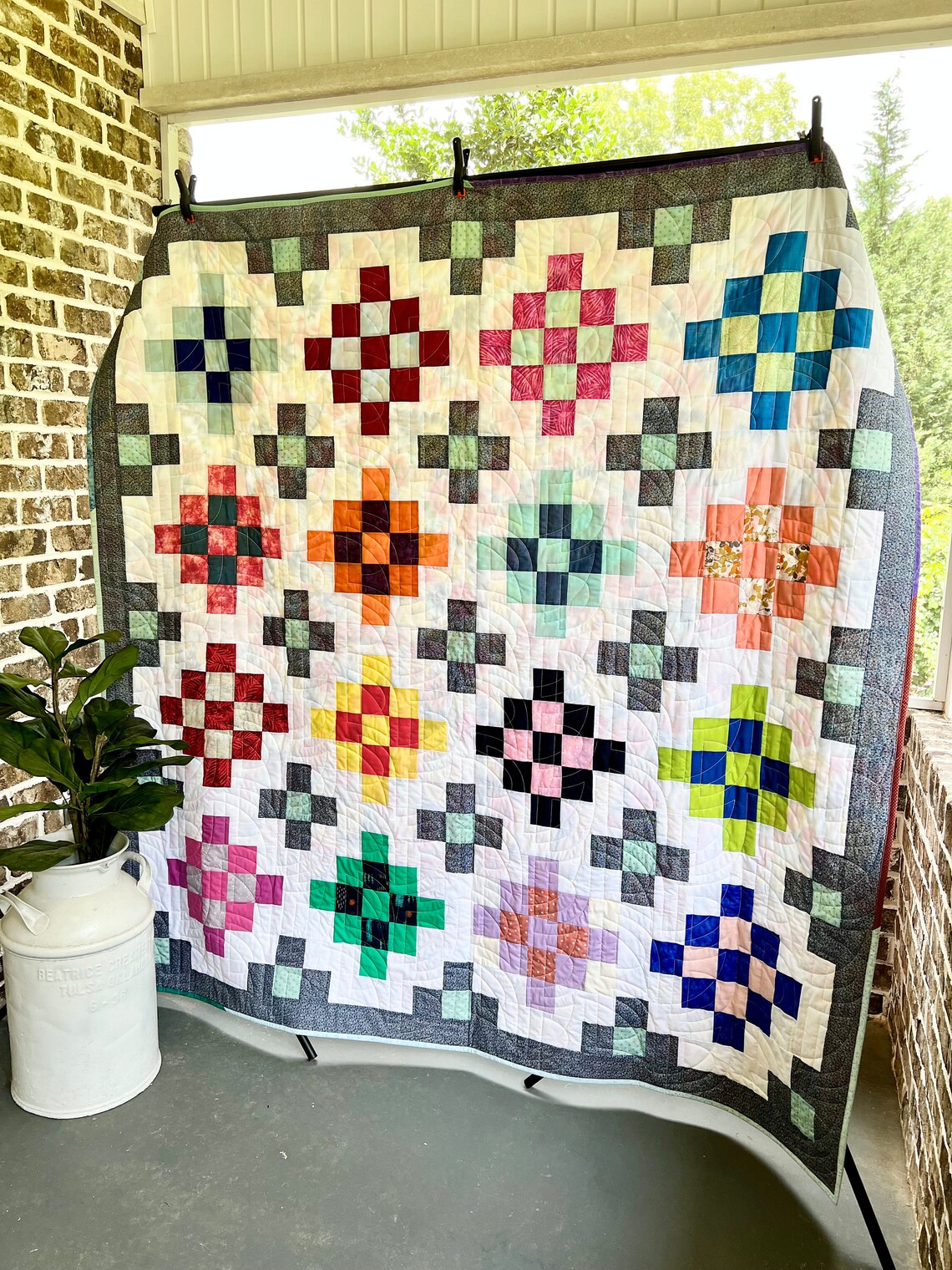 Scrappy Granny Square Quilt - Etsy