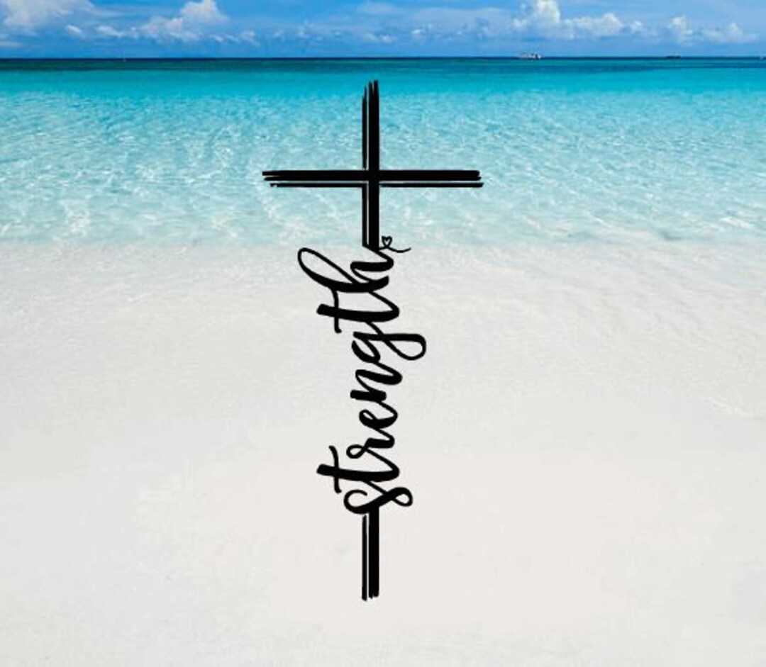 Strength Cross GOD Religion Religious Inspirational Church Jesus Decal ...