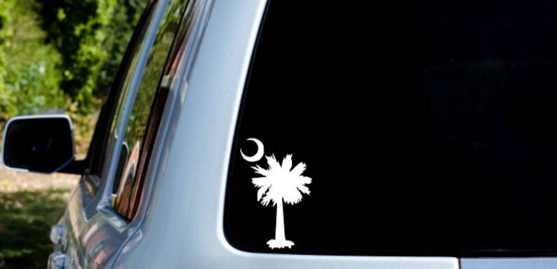 Palm Tree Crescent Moon Beach Island Car Decal | Etsy