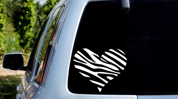 Zebra Print Heart Zebra Animal Print Decal Laptop | Etsy