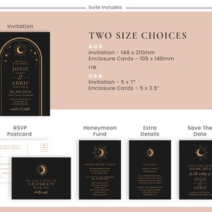Eclipse Celestial Wedding Invitation Suite Editable Template - Etsy