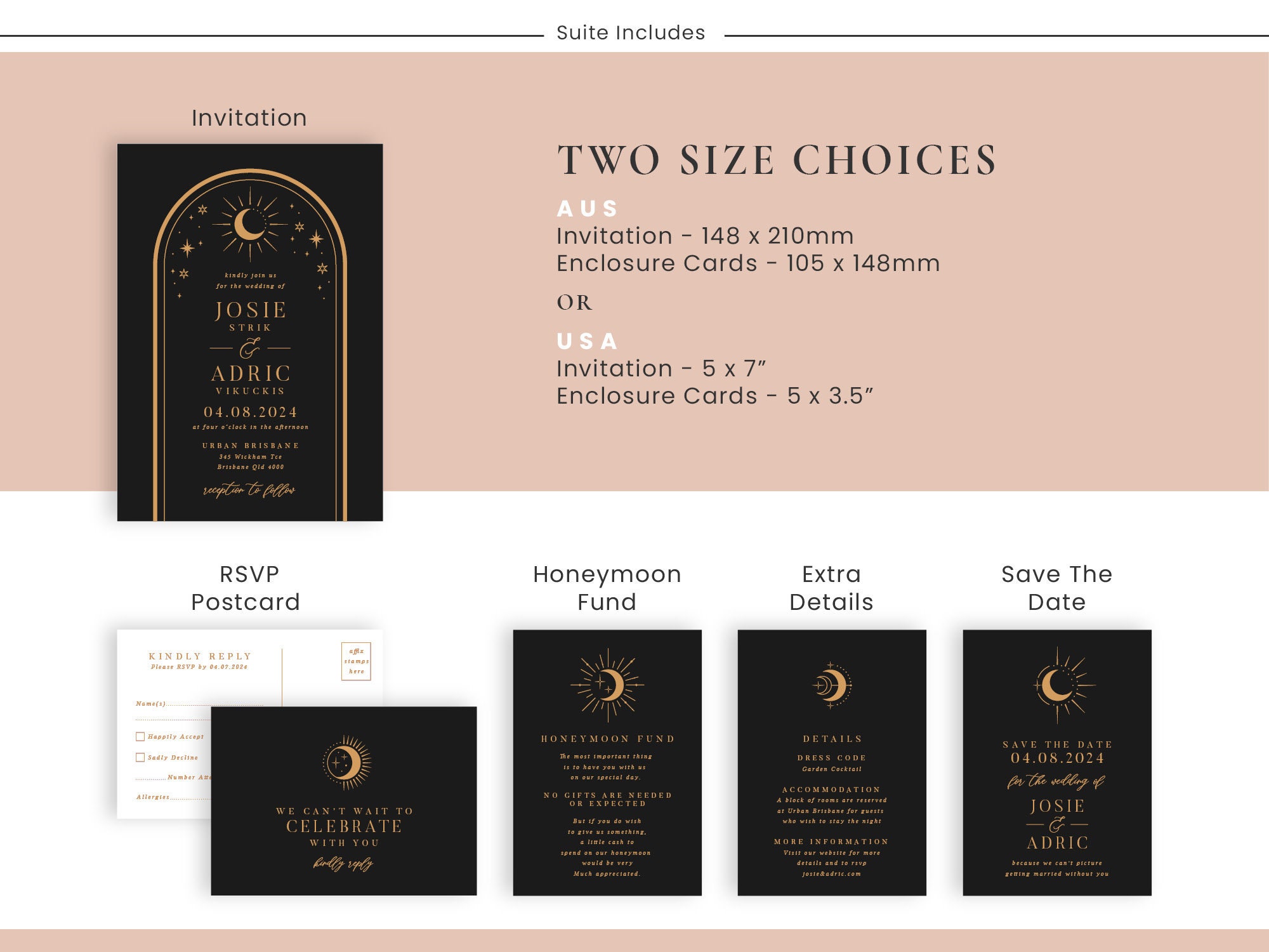 Eclipse Celestial Wedding Invitation Suite | Sun Moon Wedding Invite ...