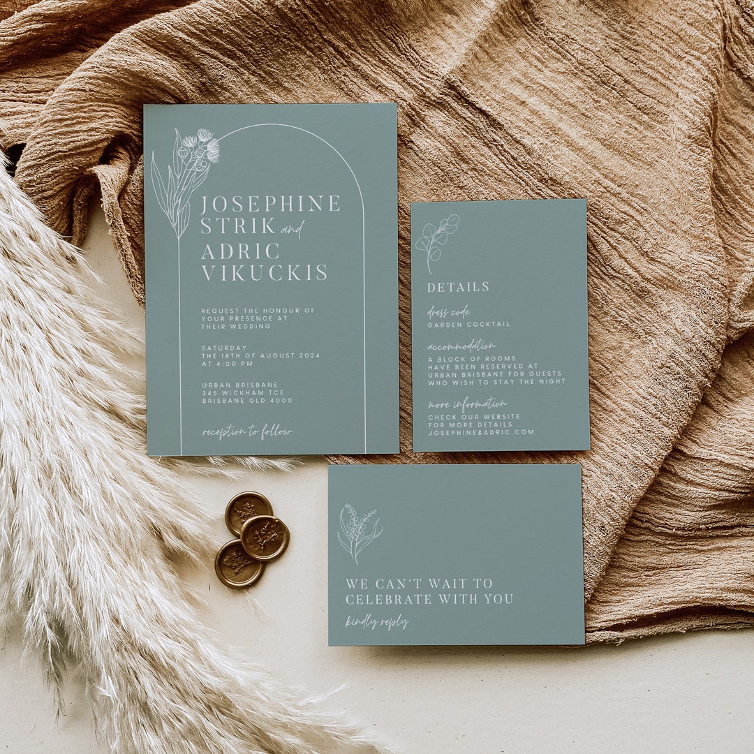 Australian Natives Wedding Invitation Suite Editable Template - Etsy ...