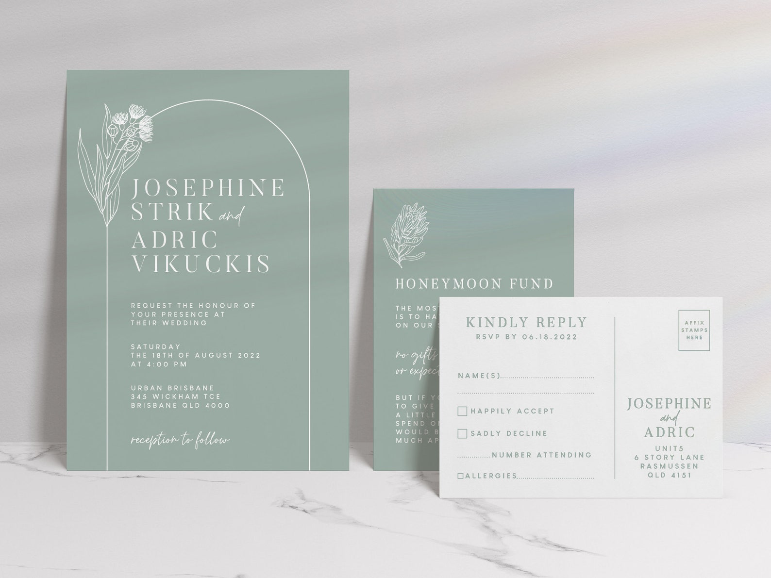 Australian Natives Wedding Invitation Suite Editable Template - Etsy