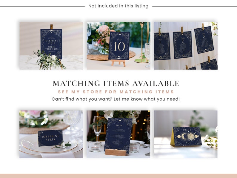 Celestial Menu & Drinks Menu Editable Template - Etsy