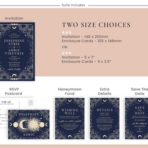 Celestial Wedding Invitation Suite Editable Template - Etsy