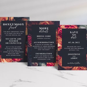 Dark Floral Gothic Wedding Invitation Suite | Moody Romantic Wedding ...