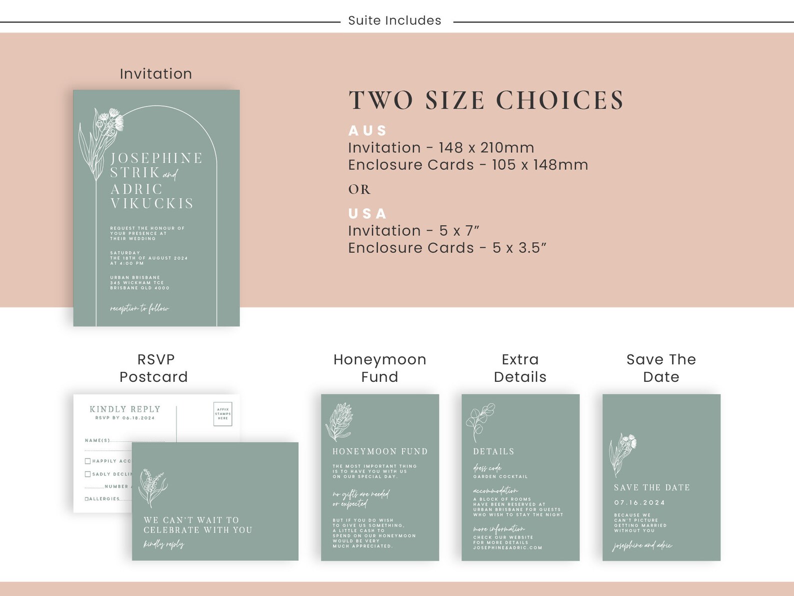 Australian Native Wedding Invitation Suite | Eucalyptus Arch Wedding ...
