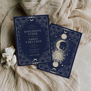 Celestial Wedding Invitation Suite Editable Template - Etsy