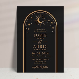 Eclipse Celestial Wedding Invitation Suite Editable Template - Etsy