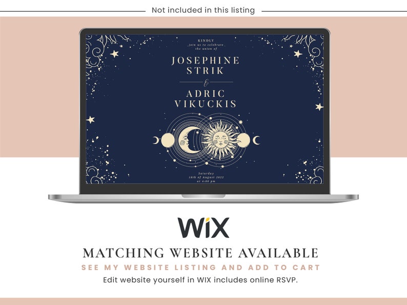 Celestial Wedding Invitation Suite Editable Template - Etsy Australia