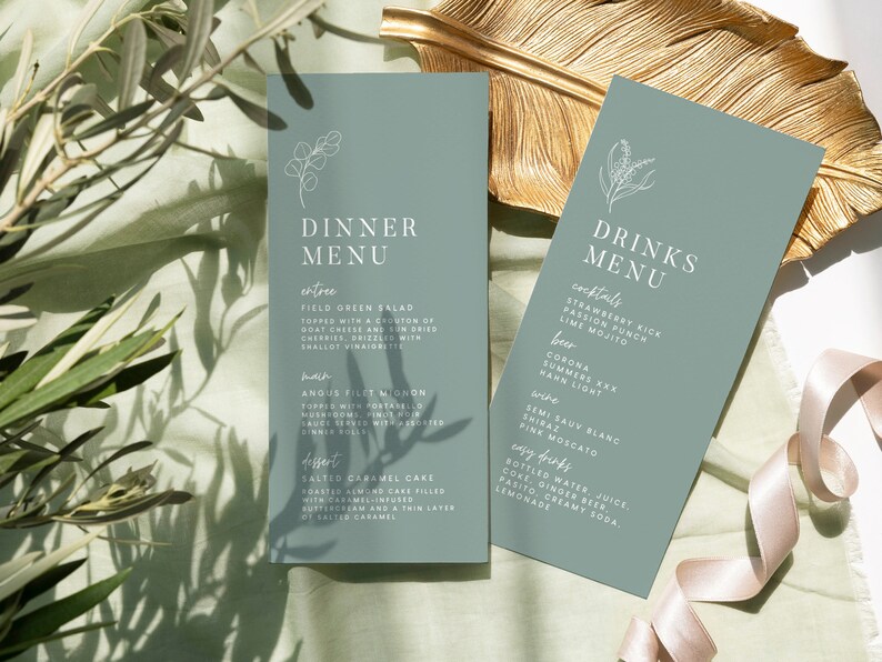 Australian Natives Menu & Drinks Menu Editable Template - Etsy
