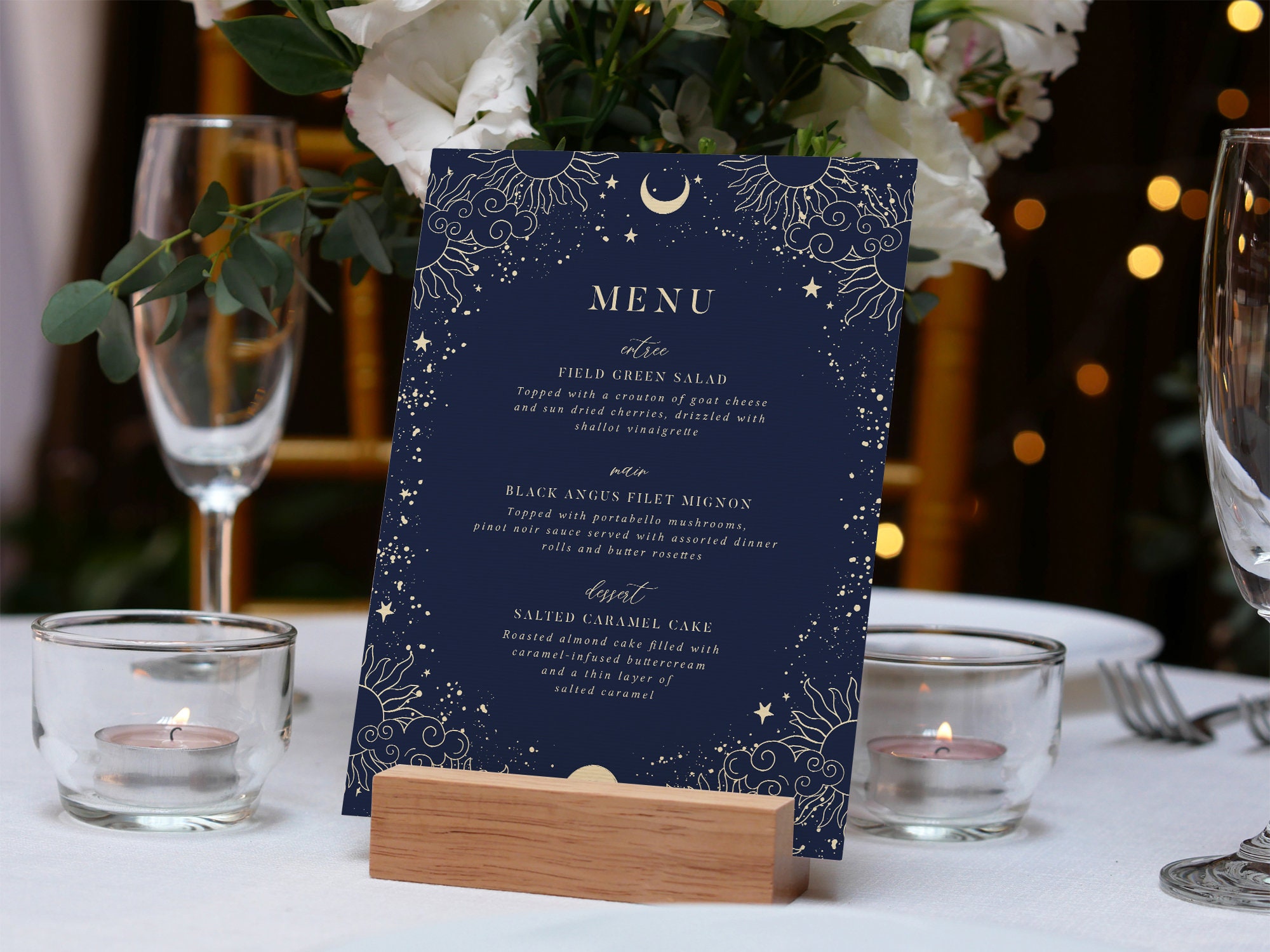 Celestial Menu & Drinks Menu Editable Template - Etsy