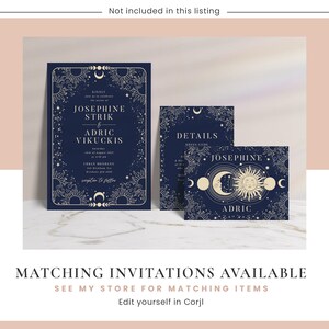 Celestial Table Cards Editable Template - Etsy