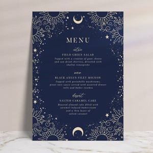 Celestial Menu & Drinks Menu Editable Template - Etsy