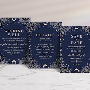 Celestial Wedding Invitation Suite Editable Template - Etsy