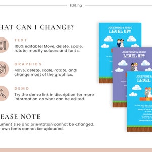 Gamer Retro 8-bit Wedding Invitation Suite Editable Template - Etsy