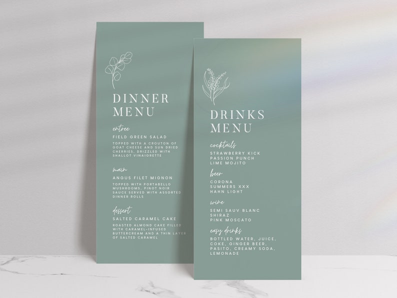 Australian Natives Menu & Drinks Menu Editable Template - Etsy