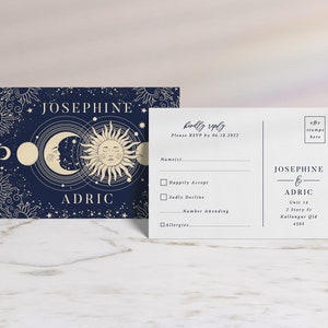 Celestial Wedding Invitation Suite Editable Template - Etsy