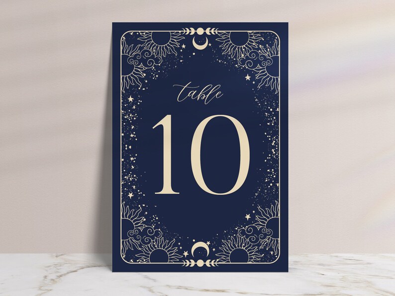 Celestial Table Cards Editable Template - Etsy