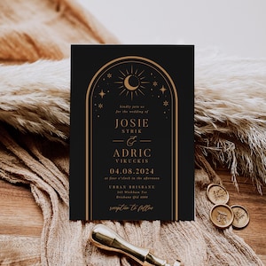 Eclipse Celestial Wedding Invitation Suite Editable Template - Etsy