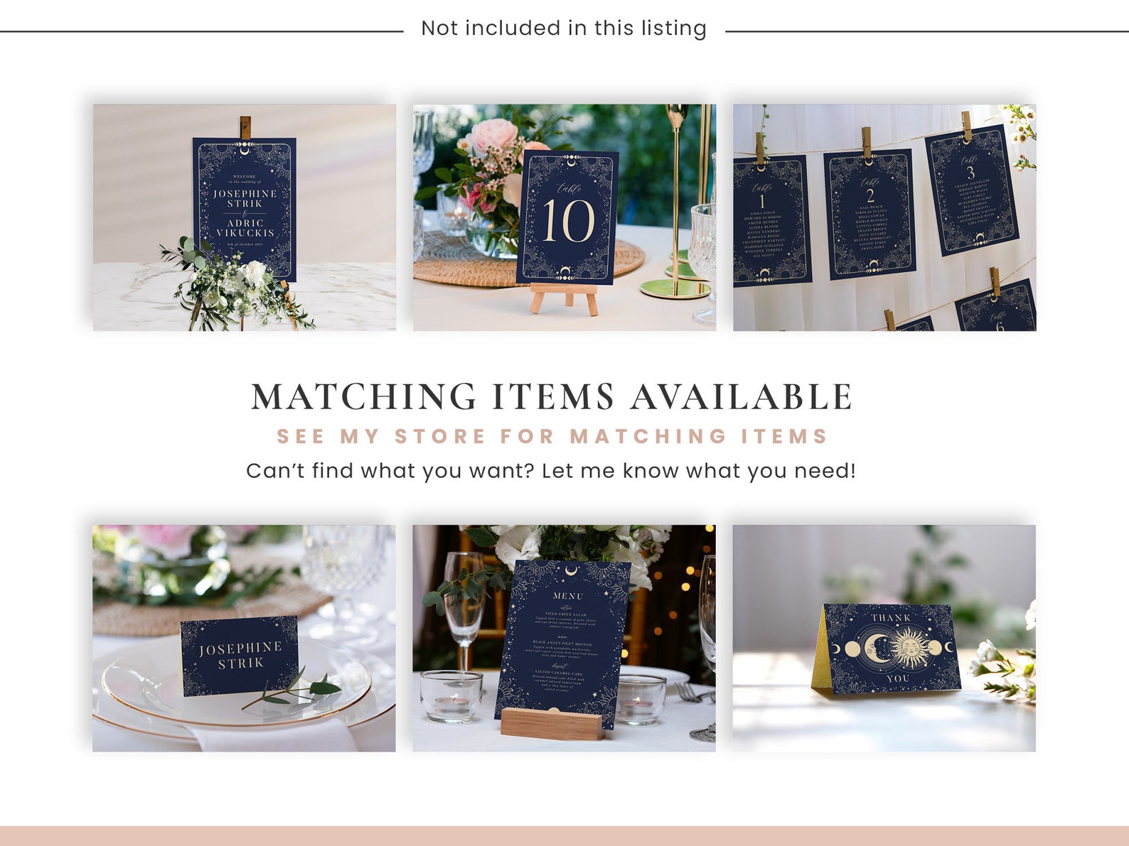 Celestial Table Cards Editable Template - Etsy