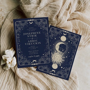 Celestial Wedding Invitation Suite Editable Template - Etsy