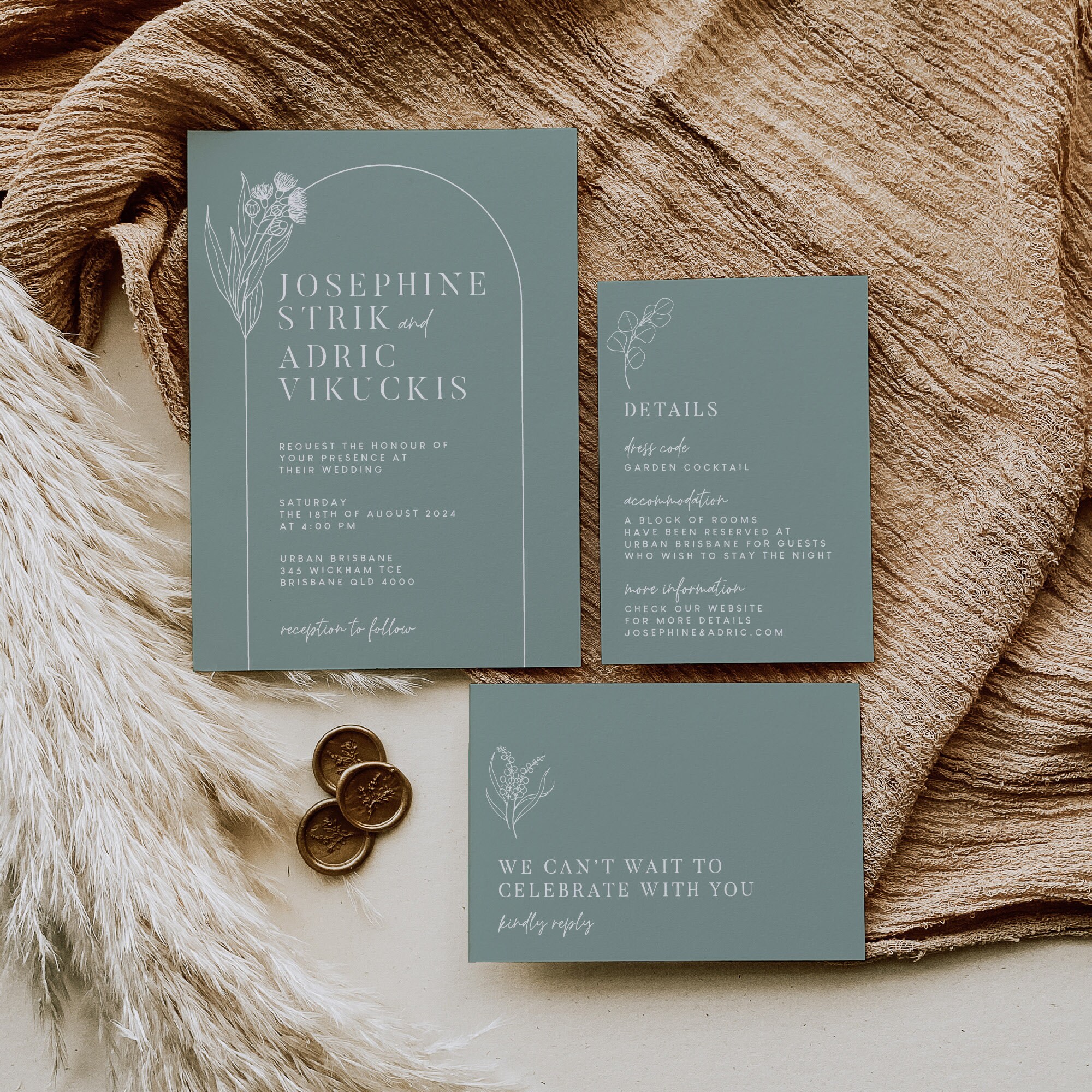 Australian Native Wedding Invitation Suite | Eucalyptus Arch Wedding ...