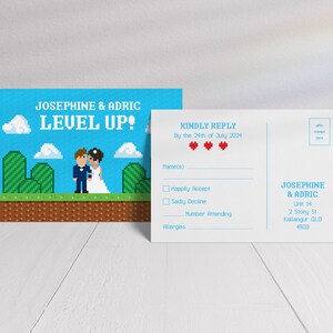 Gamer Retro 8-bit Wedding Invitation Suite Editable Template - Etsy