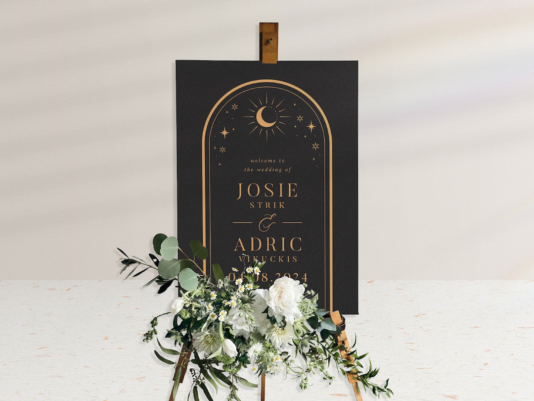 Eclipse Celestial Wedding Welcome Sign Template | Sun Moon Wedding Sign ...