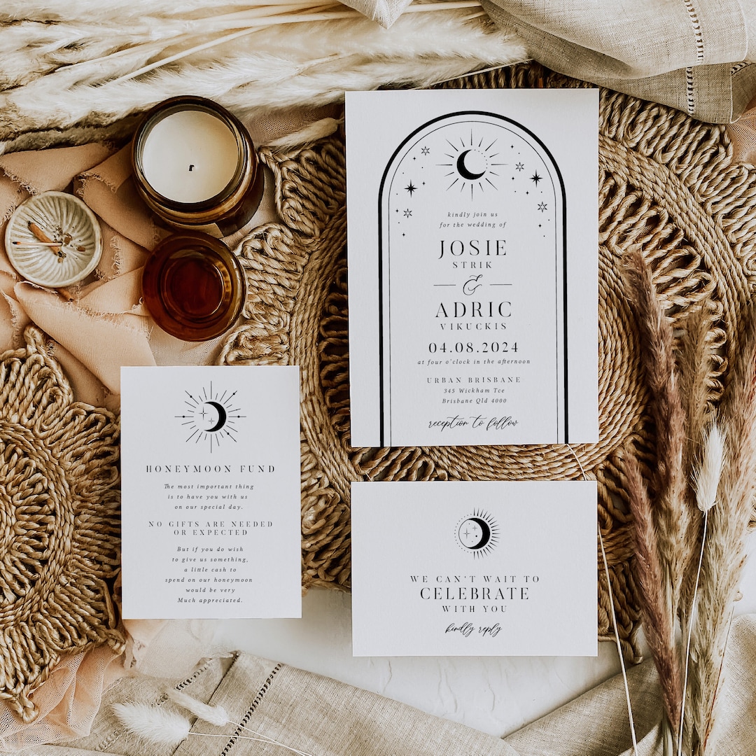Eclipse Celestial Wedding Invitation Suite Editable Template - Etsy
