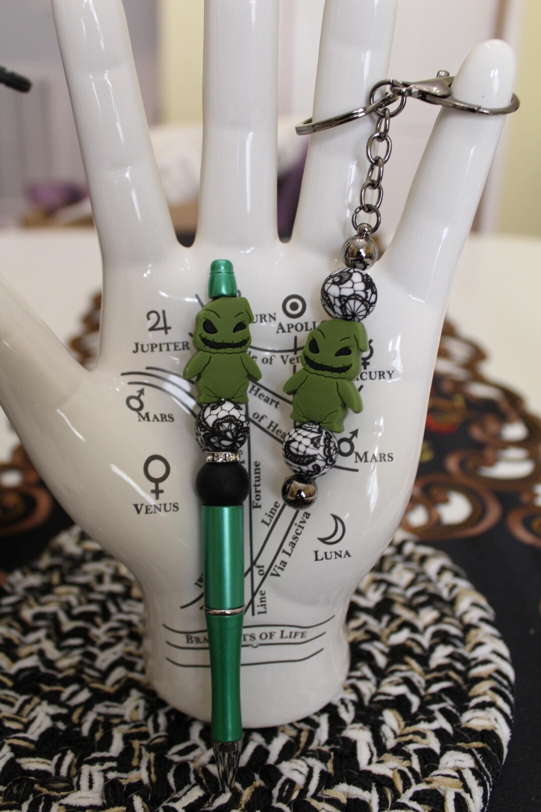 Oggie Boogie, Nightmare Before Christmas , Beaded Keychain/ Beaded ...