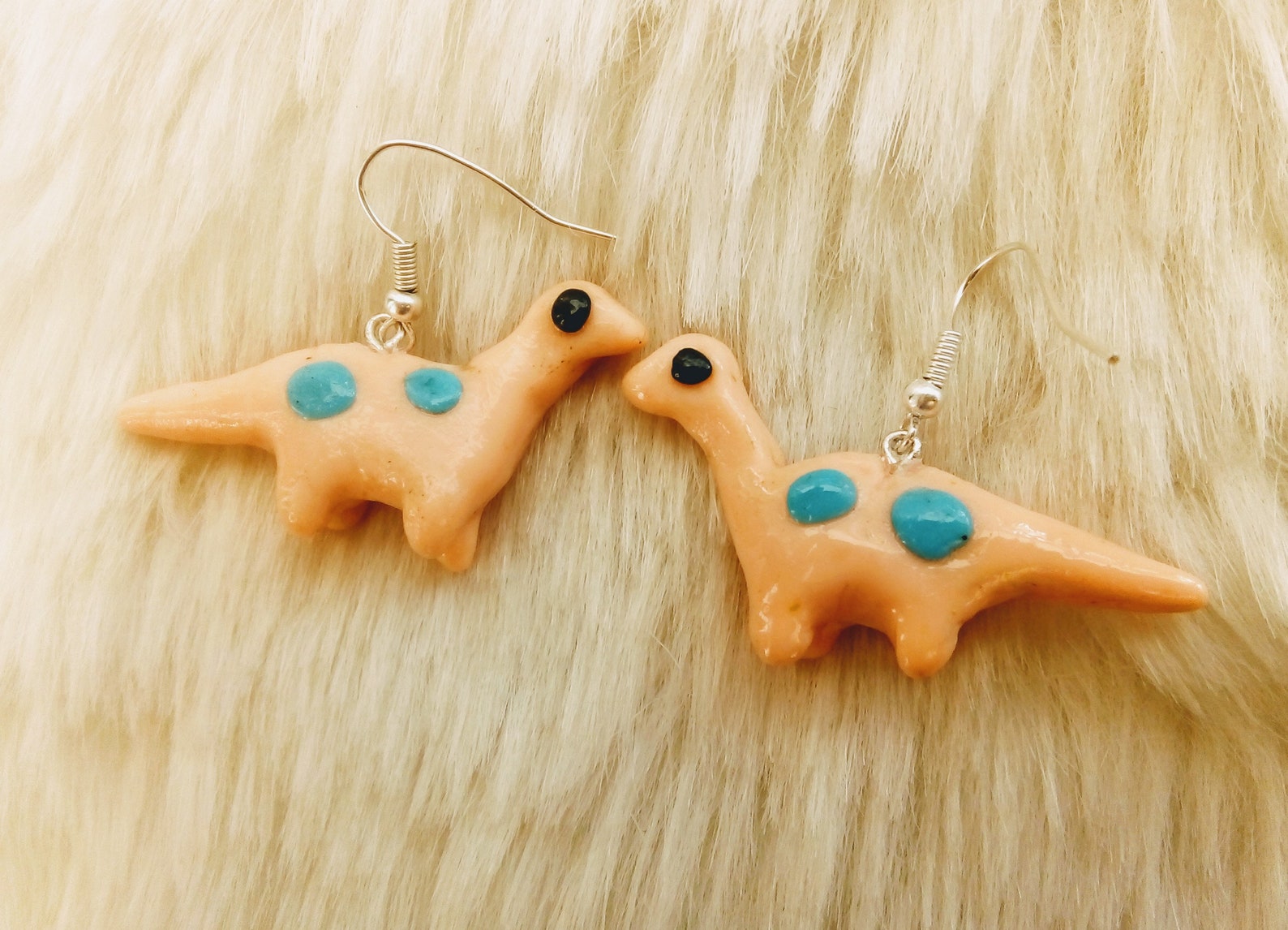 Polymer Clay Diplodocus Dinosaur Earrings - Etsy UK