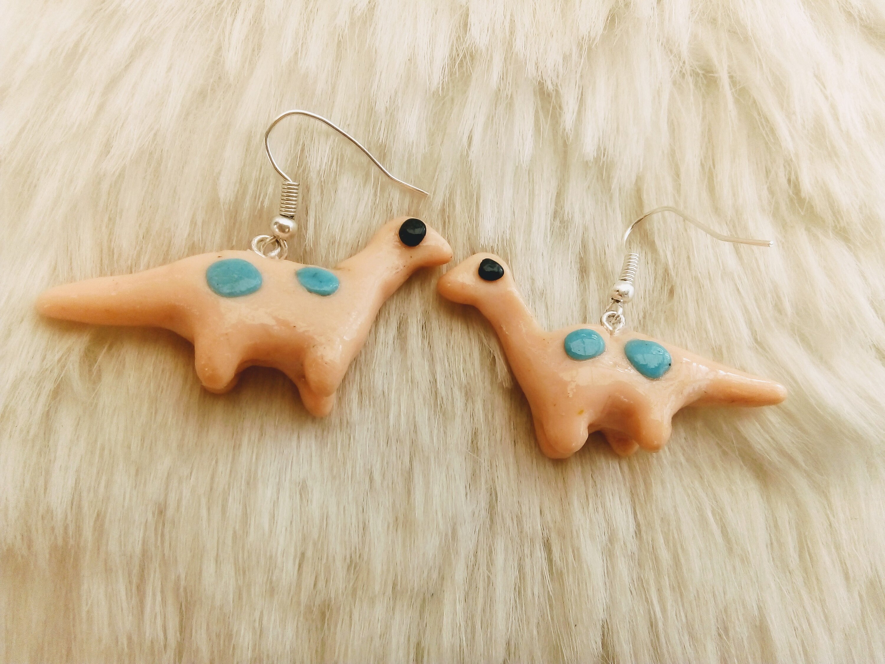 Polymer Clay Diplodocus Dinosaur Earrings - Etsy UK