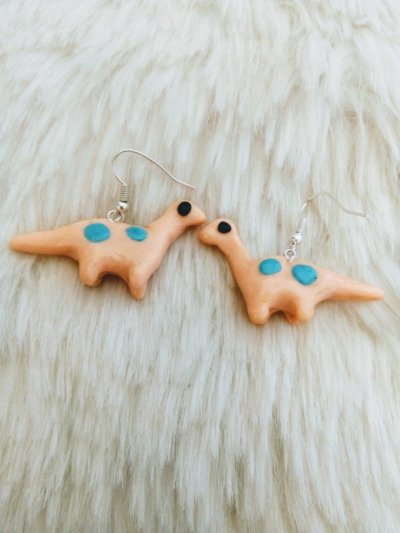 Polymer Clay Diplodocus Dinosaur Earrings | Etsy UK