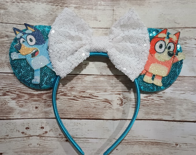 Bluey Heeler Disney Dog Mouse Ears Headband With Bow BEST SELLER 2022 ...