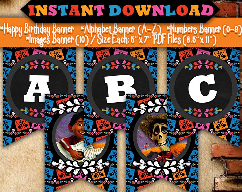 Coco Banner Instant Download Party Printable Happy Birthday | Etsy