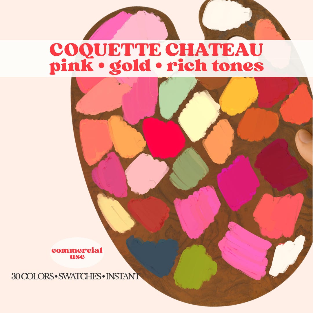 Coquette Chateaucore Procreate Color Palette: 30 Girly, Elegant ...
